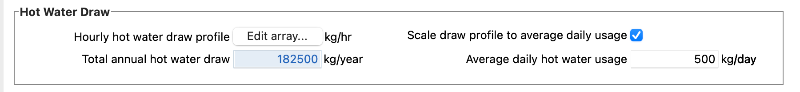 'scale draw profile to average daily usage' in SAM solar water heating ...