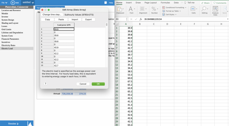 Bug Inserting Electric Load Data Via Paste Function Using Macos Sam Forum System Advisor