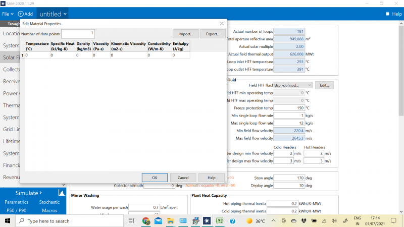Units of user defined thermal fluid in solar field section - SAM Forum ...