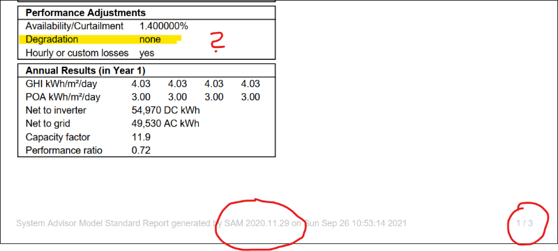 Make Degradation values visible in Report - SAM Forum - System Advisor ...